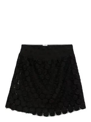 Miu Miu 2000s Broderie-anglaise Mini Skirt - Black