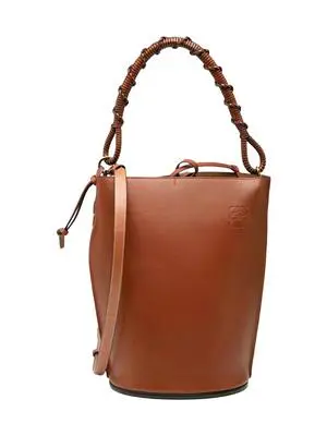 Loewe Leather Gate Bucket Bag Satchel - Brown