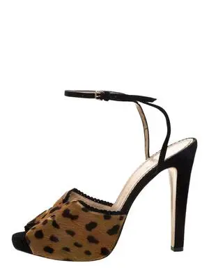 CHARLOTTE OLYMPIA Leopard-print Heeled Sandals - Brown