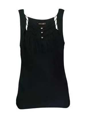 Roberto Cavalli Embellished Sleeveless Top - Black