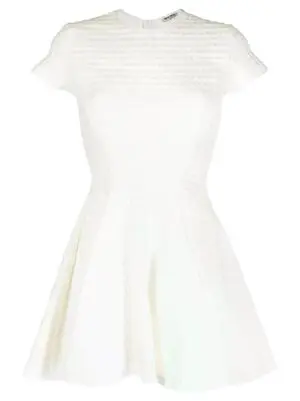 Miu Miu Jacquard A-line Dress - White