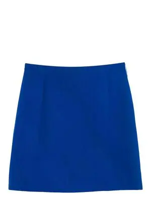 Versace 1990s Wool Mini Skirt - Blue