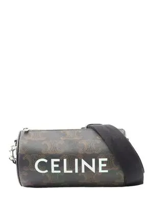 Celine 2010s Triomphe Shoulder Bag - Black