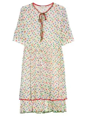 Celine 1980s Polka-dot Dress - White