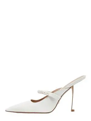 STUART WEITZMAN 110mm Pearl-strap Pointed-toe Mules - White