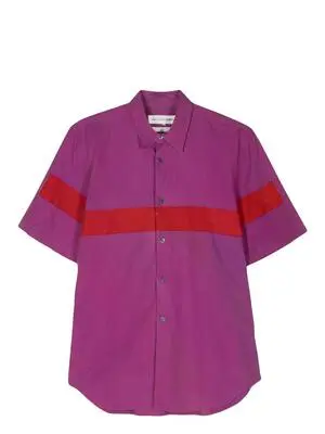 Comme Des Garçons 2000s Panelled Cotton Shirt - Purple