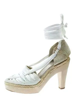Stella McCartney 105mm Espadrille-trim Sandals - White