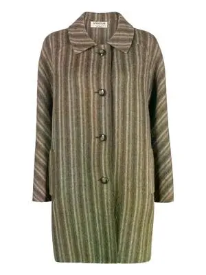 A.N.G.E.L.O. VINTAGE CULT 1960s Striped Wool Midi Coat - Brown