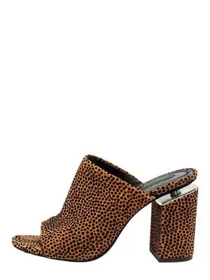 ALEXANDER WANG 100mm Leopard Print Leather Sandals - Brown