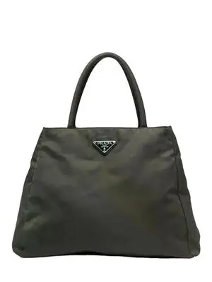 Prada 1990s Logo-plaque Tote Bag - Green