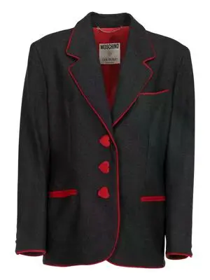 Moschino Heart-button Wool Blazer - Grey