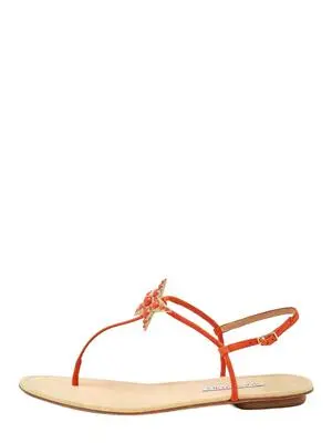 AQUAZZURA Starfish Suede-strap Sandals - Orange