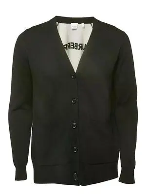 Burberry Buttoned Wool-blend Cardigan - Black