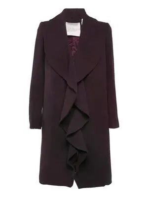 INGIE PARIS Ruffle-lapel Wool Coat - Purple