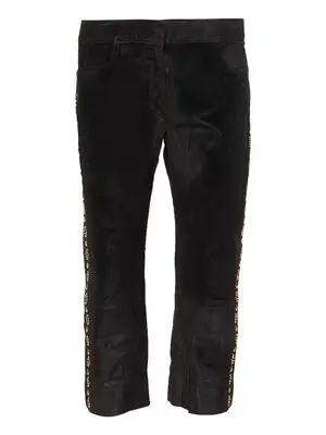 Roberto Cavalli Cropped Leather Trousers - Brown