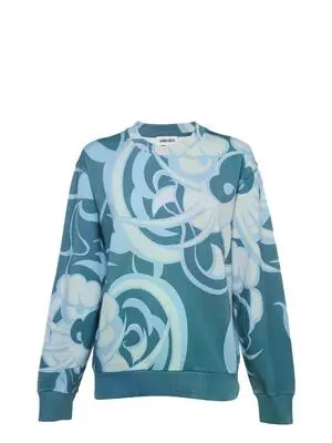 Kenzo Abstract Floral Print Sweatshirt - Blue