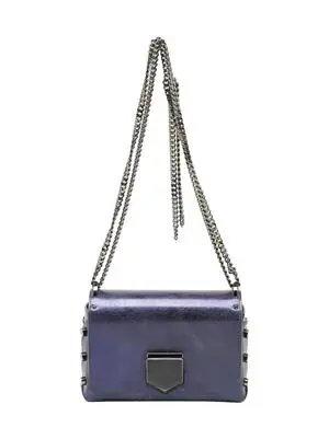 JIMMY CHOO Metallic Leather Shoulder Bag - Blue