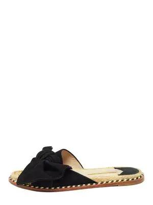 PALOMA BARCELO 2024 Bow Suede Sandals - Black