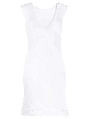 Prada Crochet Cotton Dress - White