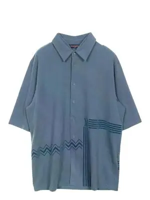 LOUIS VUITTON 2010s Zigzag Cotton Shirt - Blue