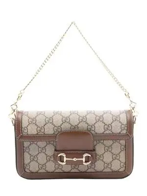 Gucci Horsebit 1955 Small Gg Shoulder Bag - Neutrals