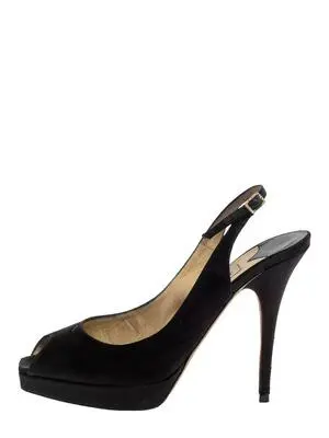 JIMMY CHOO 120mm Slingback Peep-toe Platform Sandals - Black