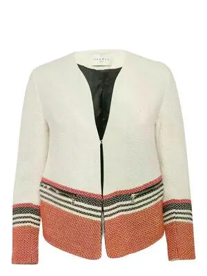 Sandro Tweed Zip Jacket - Neutrals