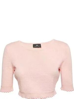 ELISABETTA FRANCHI Cropped Knitted Sweater
