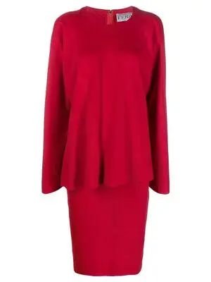 Gianfranco Ferre 1990s Layered Collarless Dress - Red