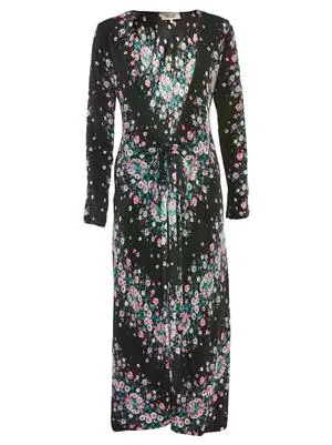 DIANE VON FURSTENBERG Diane Von Furstenberg Vintage Floral Crepe Wrap Dress