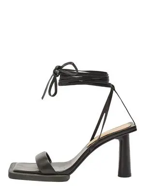 Jacquemus Les Carre Rond Leather Sandals - Black