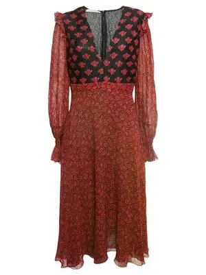 Philosophy Di Lorenzo Serafini Floral-print Midi Dress - Red