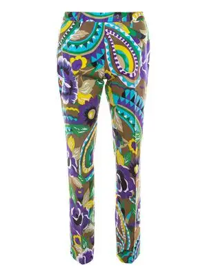 Etro Paisley-print Trousers - Blue