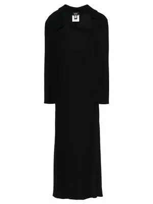 Versace 2000s Asymmetric-neck Midi Dress - Black