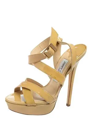 JIMMY CHOO 150mm Strappy Platform Sandals - Neutrals