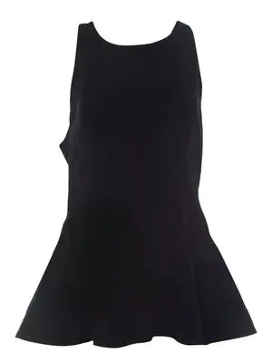 Prabal Gurung Peplum Round-neck Top - Black