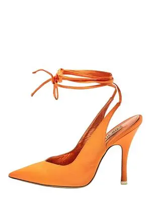 Attico 115mm Leather Heeled Pumps - Orange