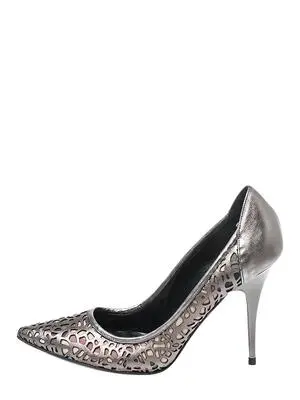 Burberry 110mm Nova Check Heeled Pumps - Silver