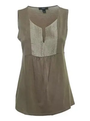 Max Mara Pleated-panel Sleeveless Blouse - Brown