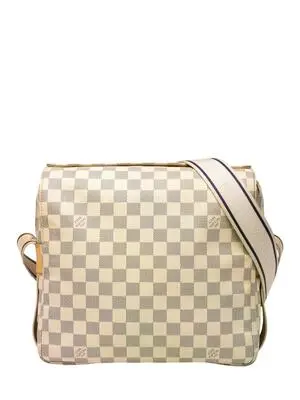LOUIS VUITTON 2007 Damier Azur Naviglio Crossbody Bag - White