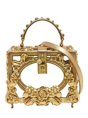 Dolce & Gabbana Floral Clasp Box Bag - Gold
