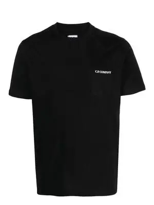 C.P. COMPANY Pre-owned Logo-print Patch-pocket Cotton T-shirt - Black
