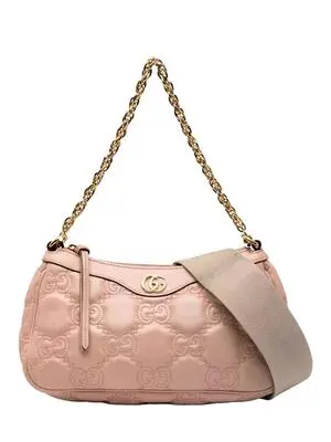 Gucci Gg Matelassé Leather Satchel - Pink