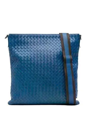 Bottega Veneta Nappa Intrecciato Crossbody Bag - Blue