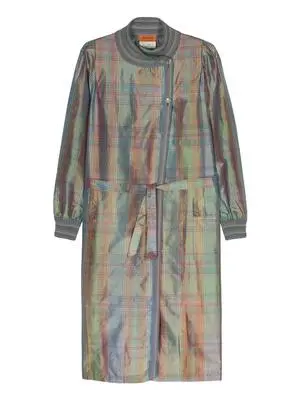 Missoni 1970s Plaid-check Silk Coat - Blue