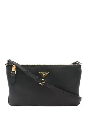 Prada 2010s Leather Shoulder Bag - Black