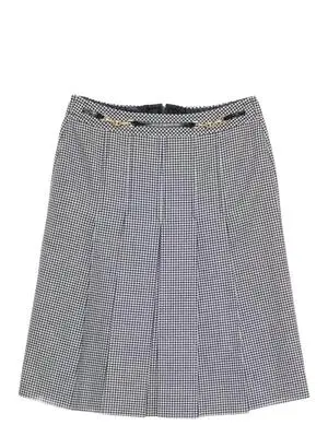 Celine 1970s Triomphe Wool Skirt - Grey