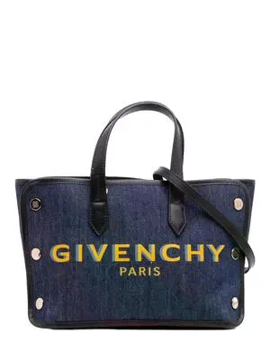 Givenchy 2020 Mini Denim Bond Shopper Tote Satchel - Blue