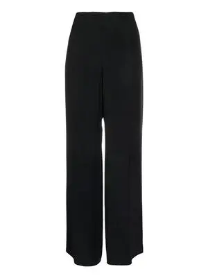 Giorgio Armani 1990s Wide-leg Silk Trousers - Black
