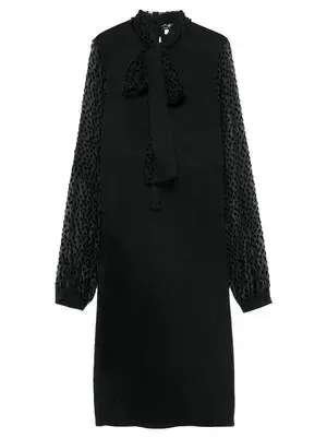 Dior 2010s Pussy-bow Midi Dress - Black